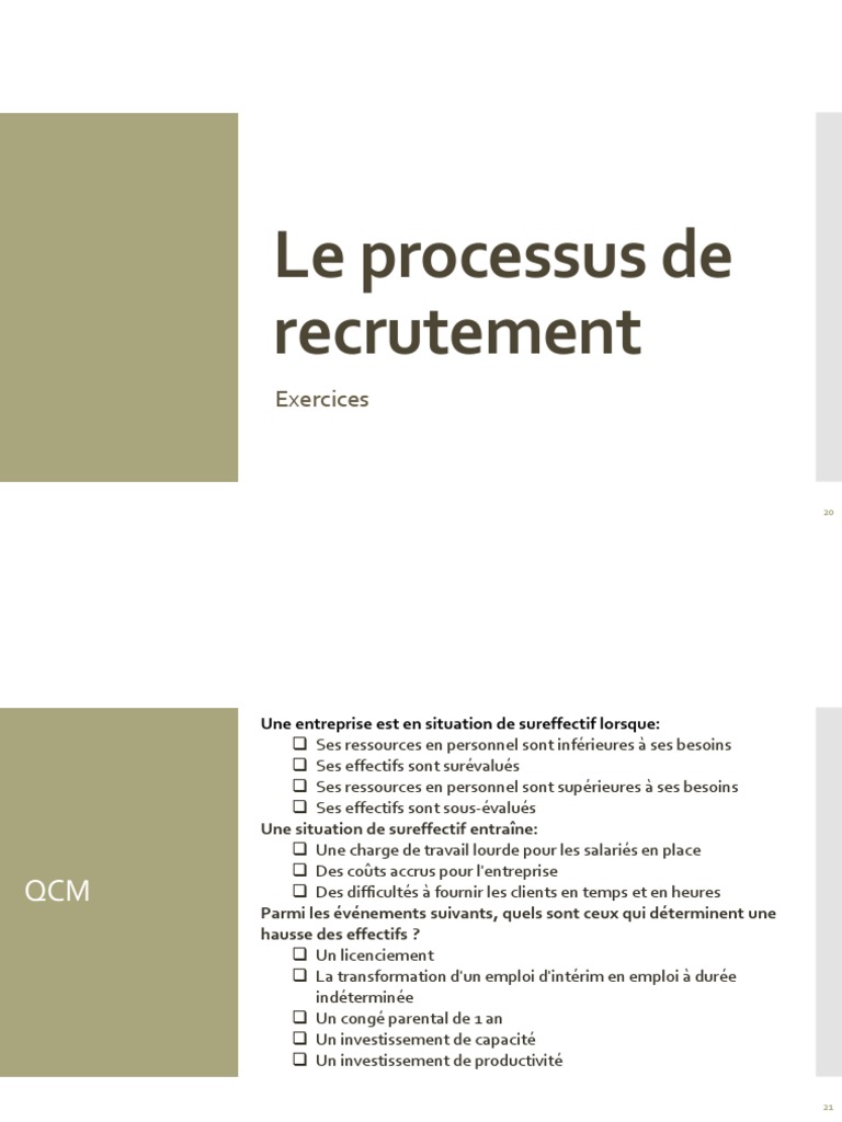 TD GRH - Processus de Recrutement | PDF | Recrutement | Gestion des ...