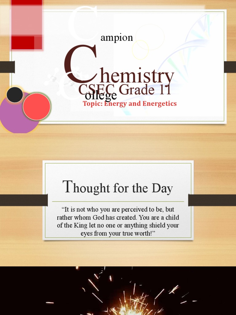 BHS CSEC Grade 11 Energy Energetics | PDF | Chemical Reactions | Enthalpy