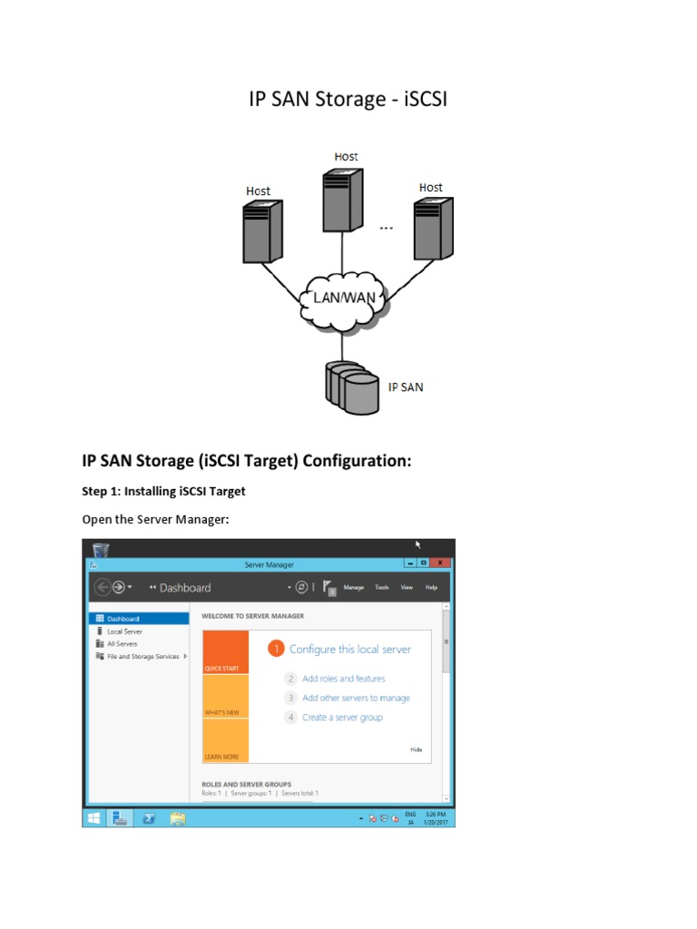 IP SAN Storage - iSCSI Lab | PDF