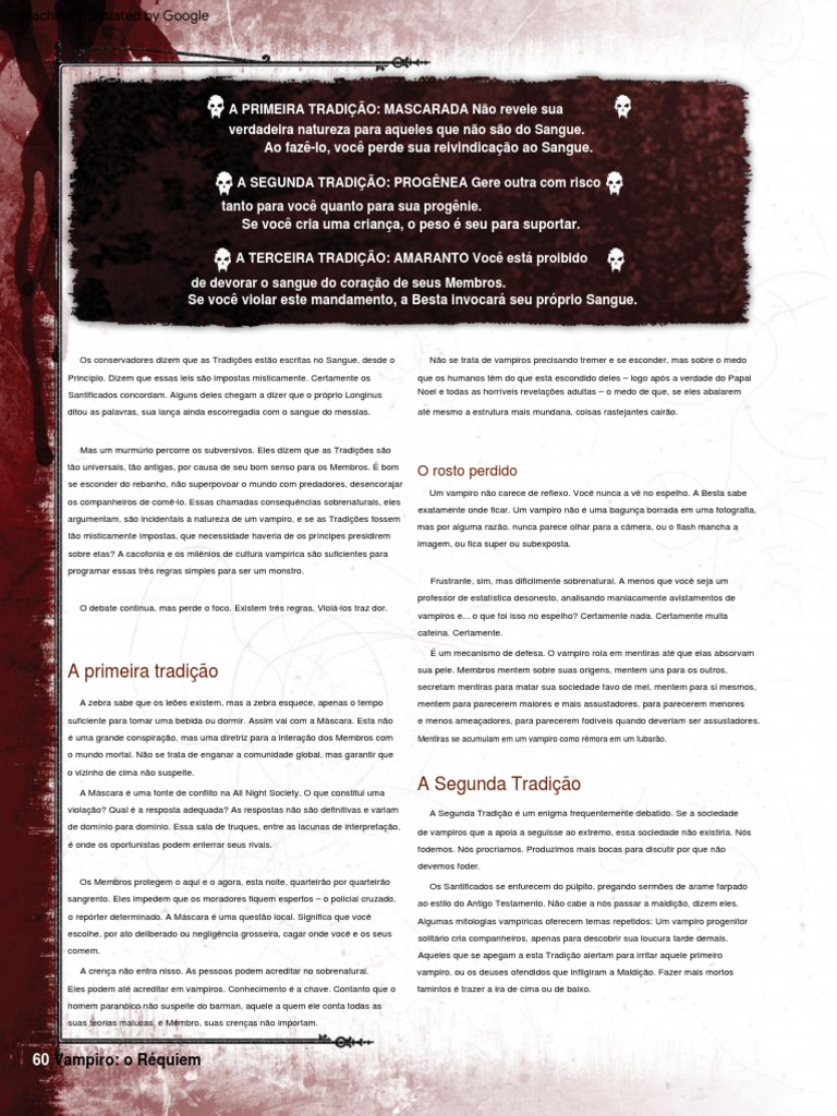 Tradições do Vampiro: O Réquiem | PDF | Vampiros | Cidade
