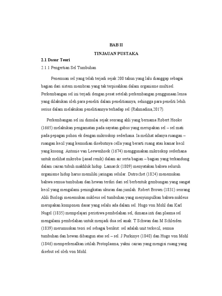 Bab Ii Sel Tumbuhan | PDF