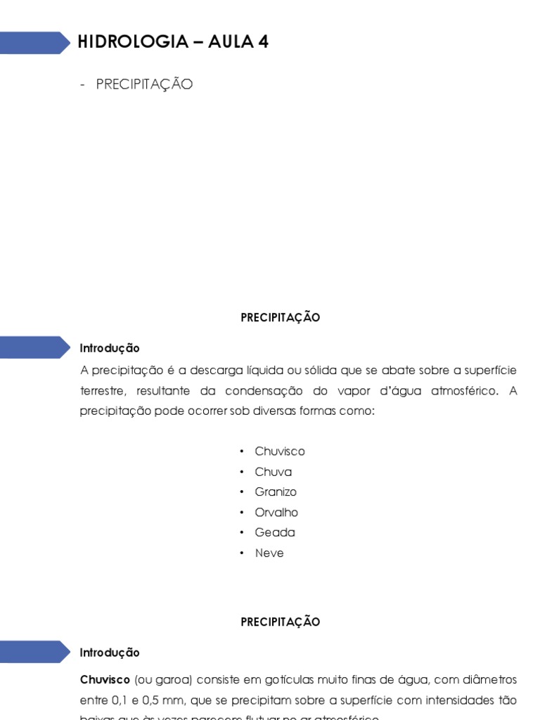 Aula 4 | PDF | Chuva | Nuvem