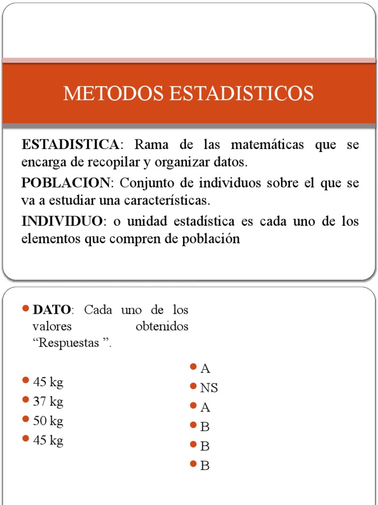 Métodos Estadisticos | PDF | Estadísticas | Matemáticas