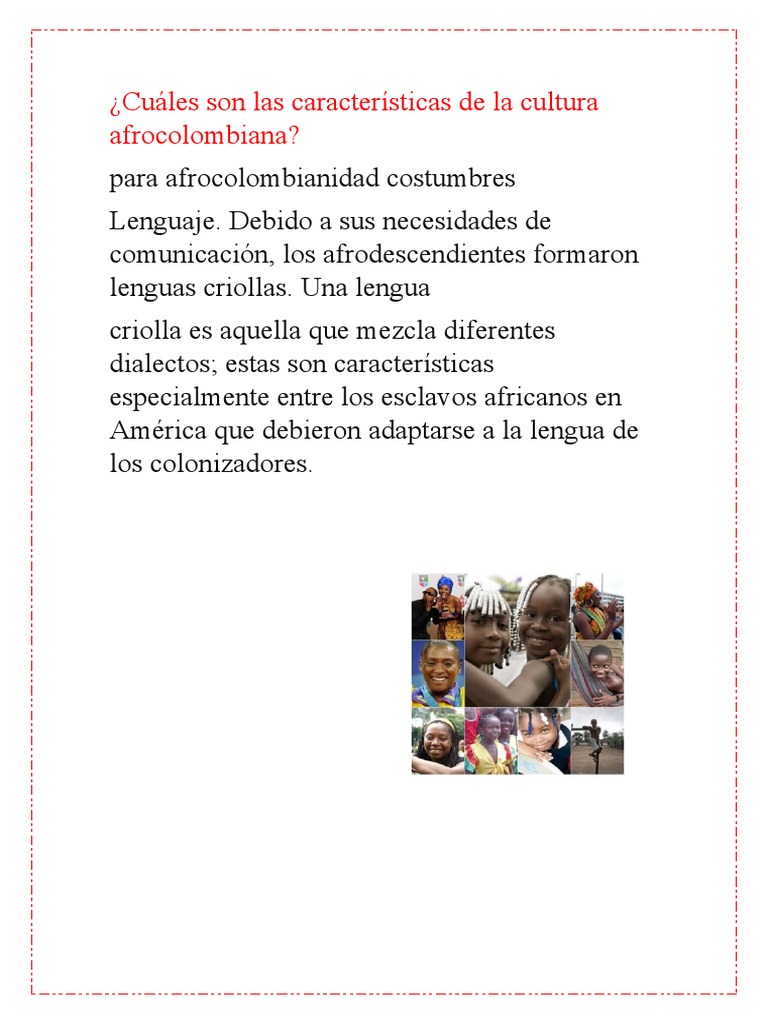 Cuáles Son Las Características de La Cultura Afrocolombiana | PDF