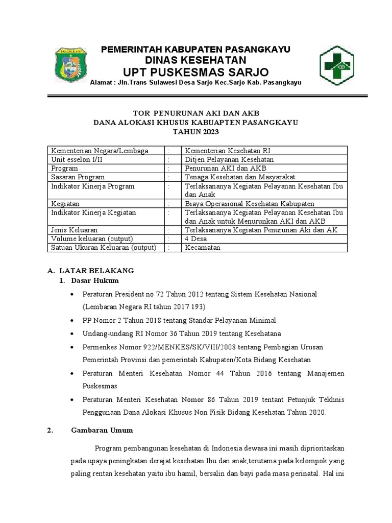 Tor PKM Sarjo THN 2023 | PDF
