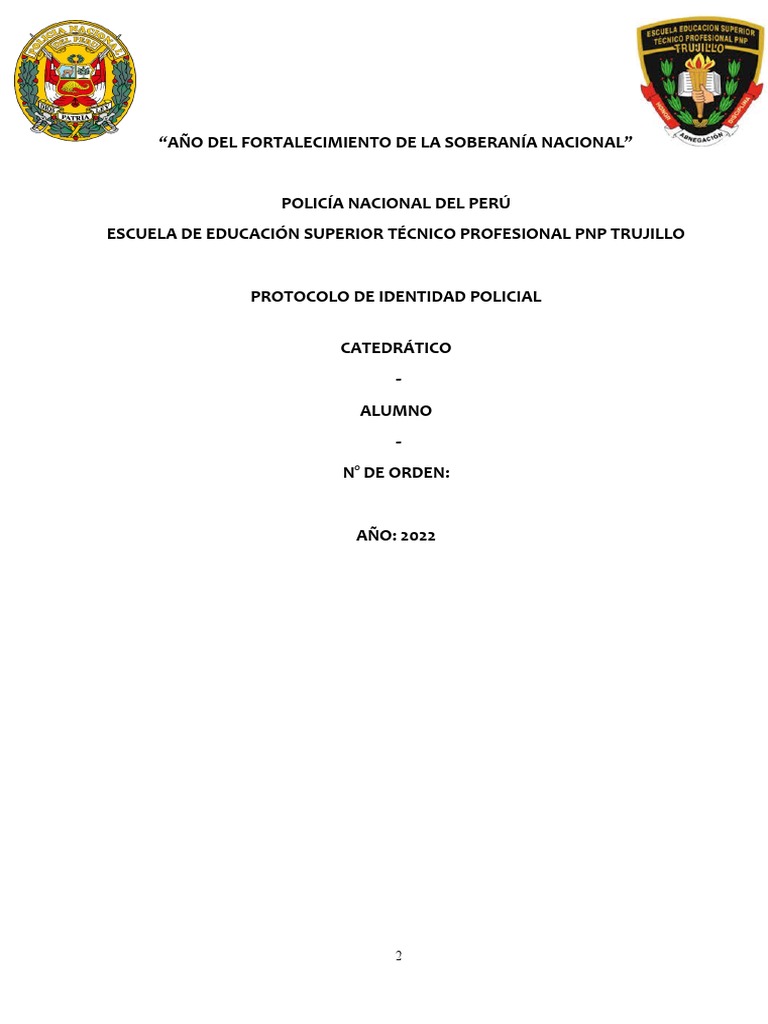 Protocolo de Identidad Policial | PDF | Policía | Constitución