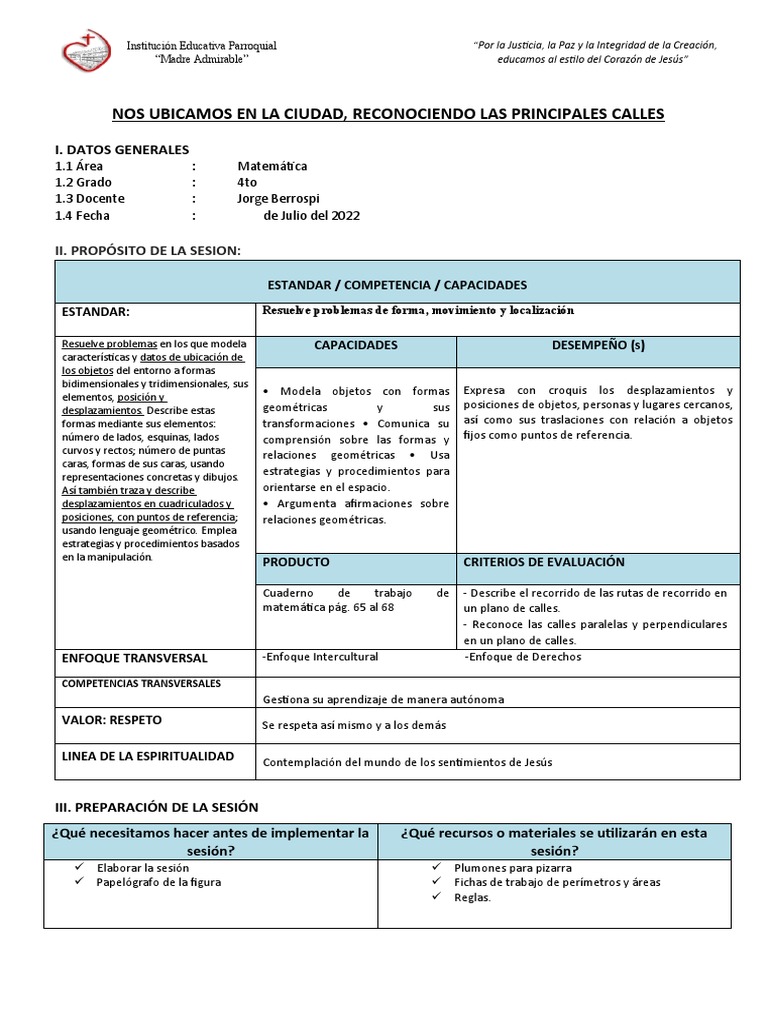 Ubicación y Rutas en Matemáticas 4to | PDF | Geometría | Perpendicular