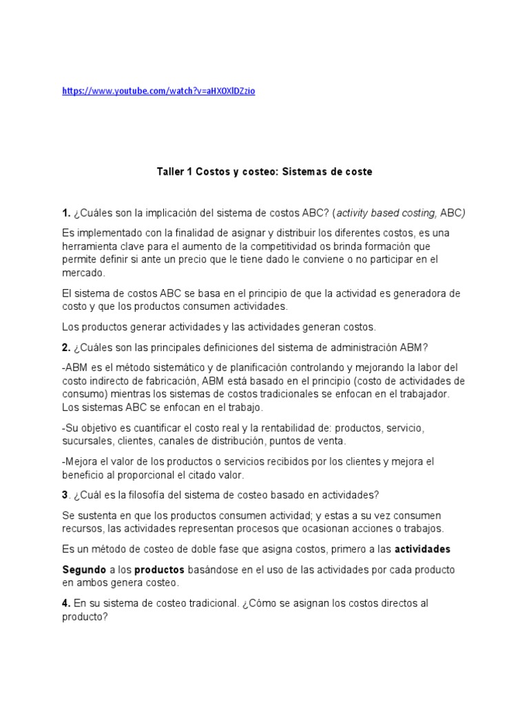 Costos y Costeo: Sistema ABC Explicado | PDF | Costo | Business