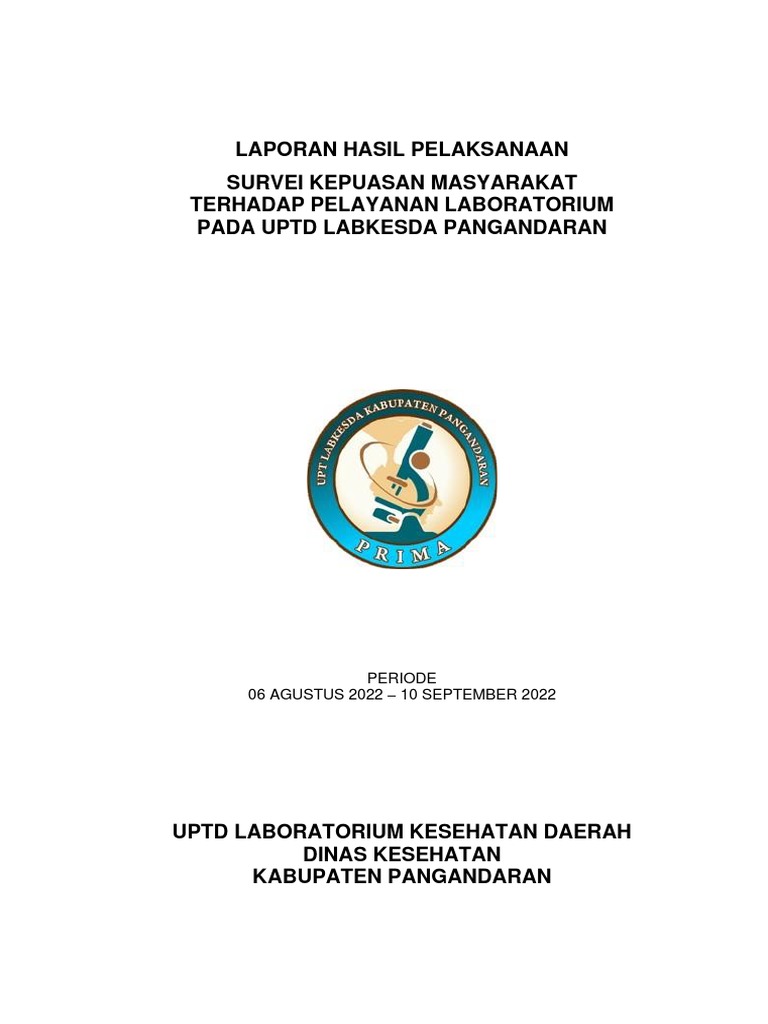 Laporan Hasil Pelaksanaan Survei Kepuasan Masyarakat Labkesda | PDF