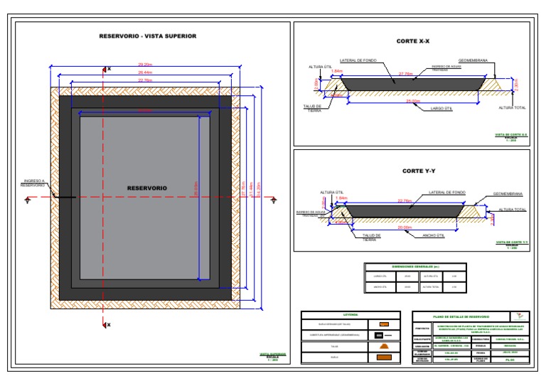 Plano Detalle de Reservorio | PDF