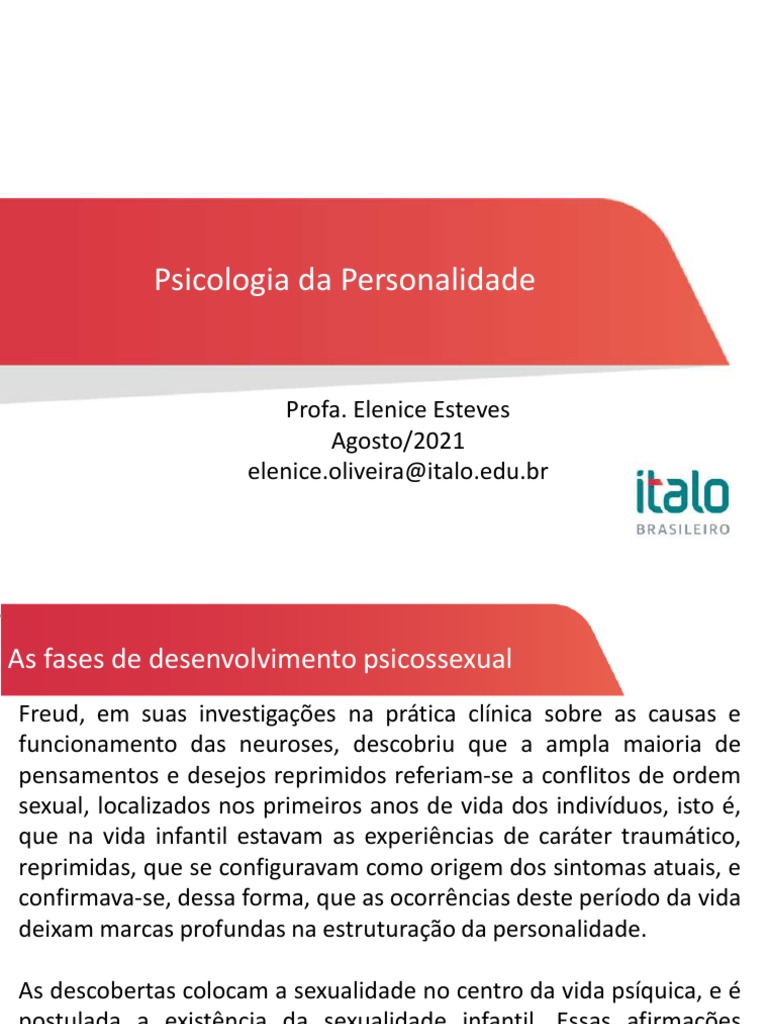 Aula 5 Psicologia Da Personalidade As Fases De Desenvolvimento
