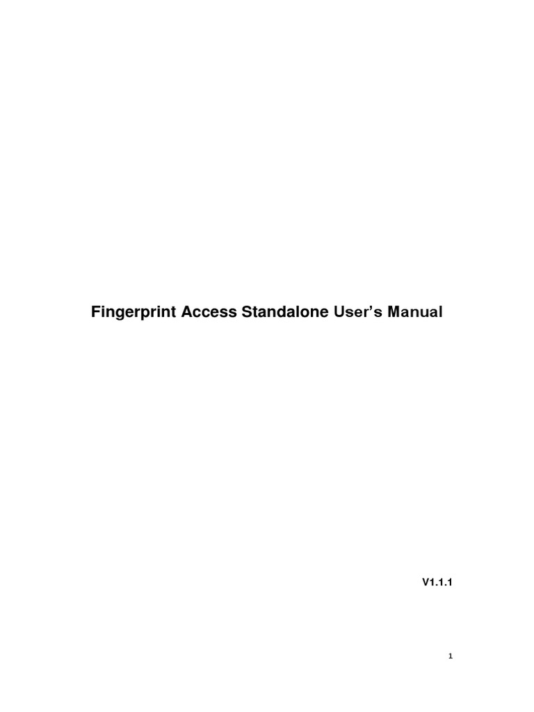 DHI ASI1212D Fingerprint Access Standalone Users Manual V1.1.1 201805 ...