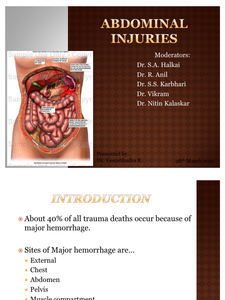 Abdominal Injuries | PDF | Abdomen | Major Trauma