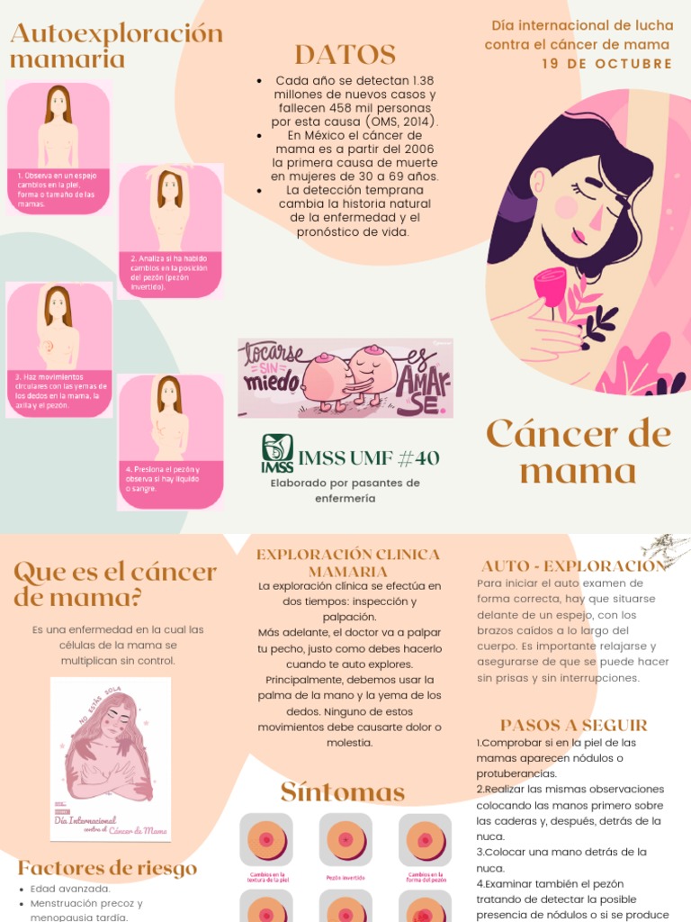 Tríptico sobre Autoexploración Mamaria | PDF | Cáncer de mama ...