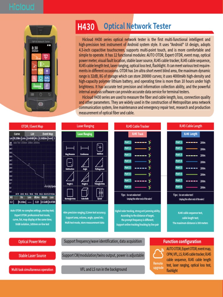 H430 Series OTDR-DETAILS | PDF
