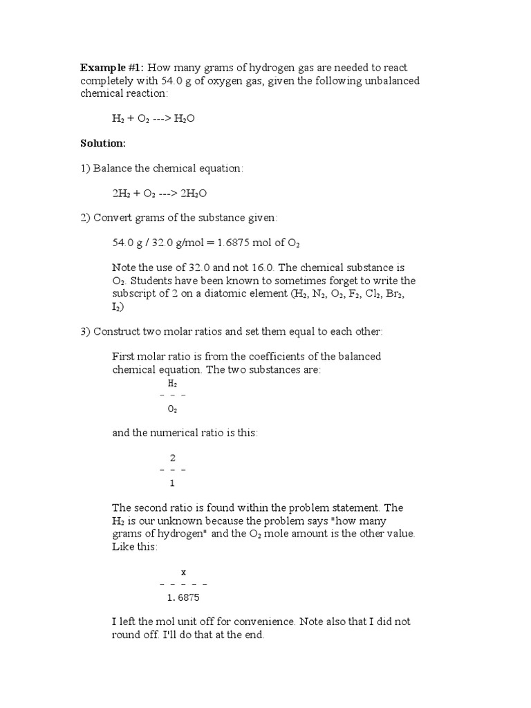 Example | PDF | Mole (Unit) | Gases