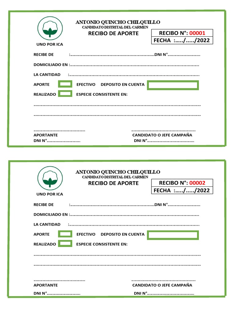 Recibo 2 MODELO | PDF