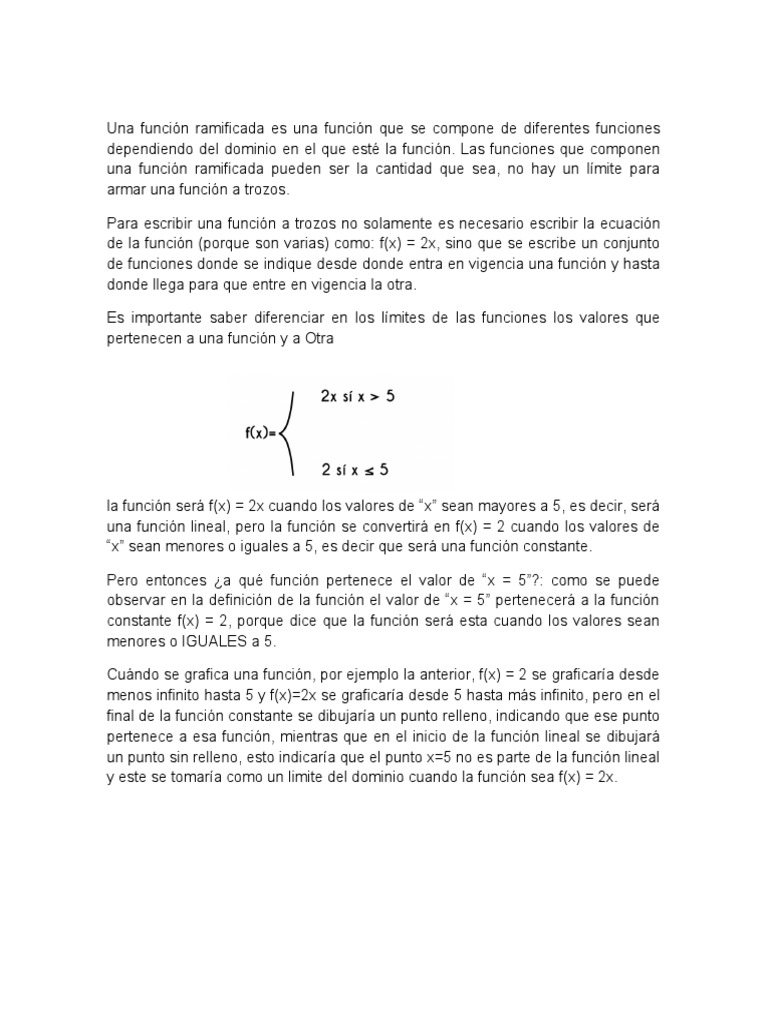 Funciones Ramificadas: Análisis y Gráficas | PDF | Función (Matemáticas ...