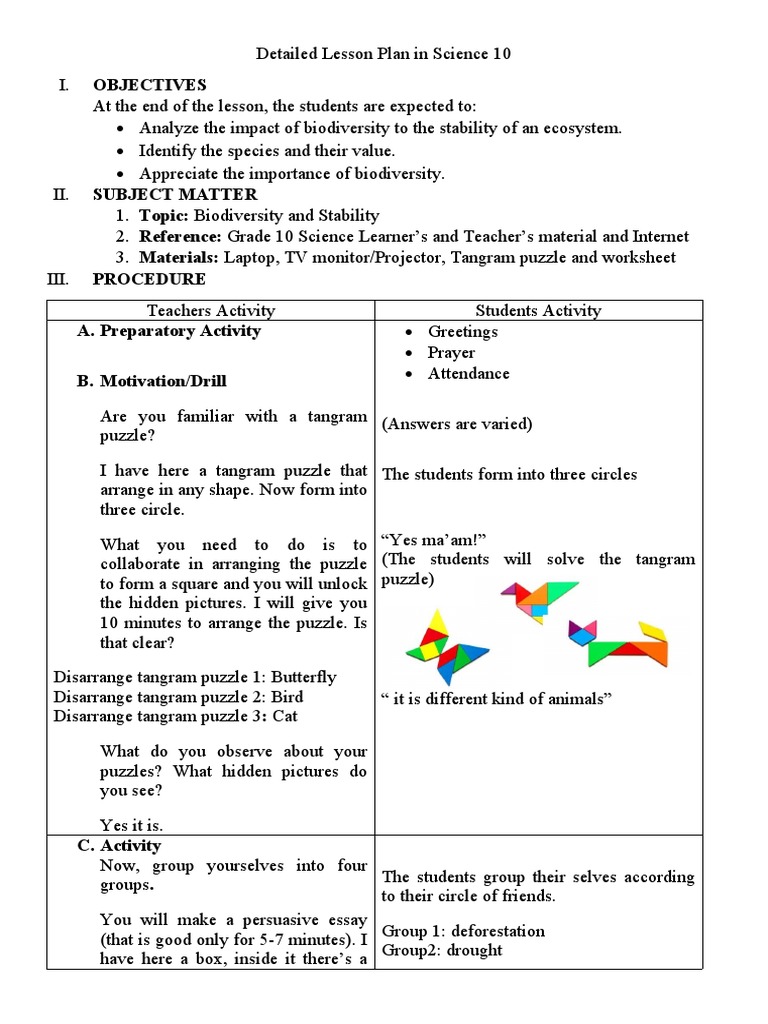 Lesson Plan in Science 10 | PDF | Food Web | Foods