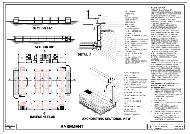 Basement Construction Details | PDF | Asphalt | Basement