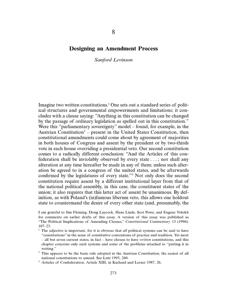 Constitutional Amendment Processes | PDF | Supermajority | Ratification