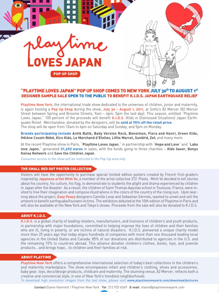 Playtime Loves Japan Pop-Up Shop NYC | PDF | Japan | Disaster And Accident