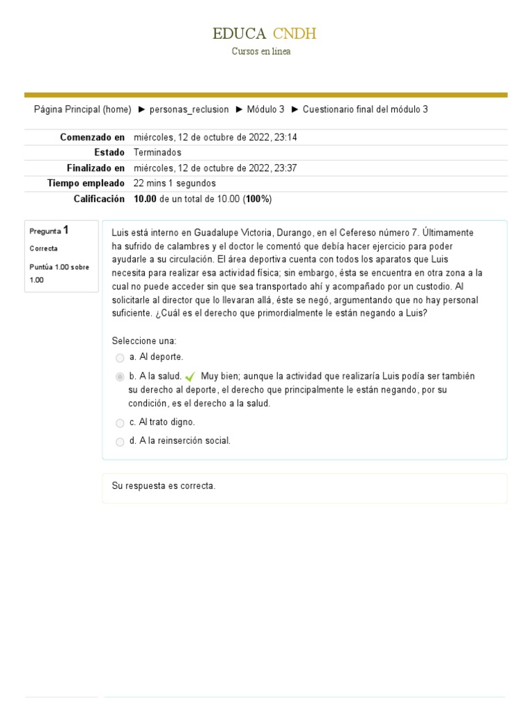 Cuestionario Final Del Módulo 3 | PDF