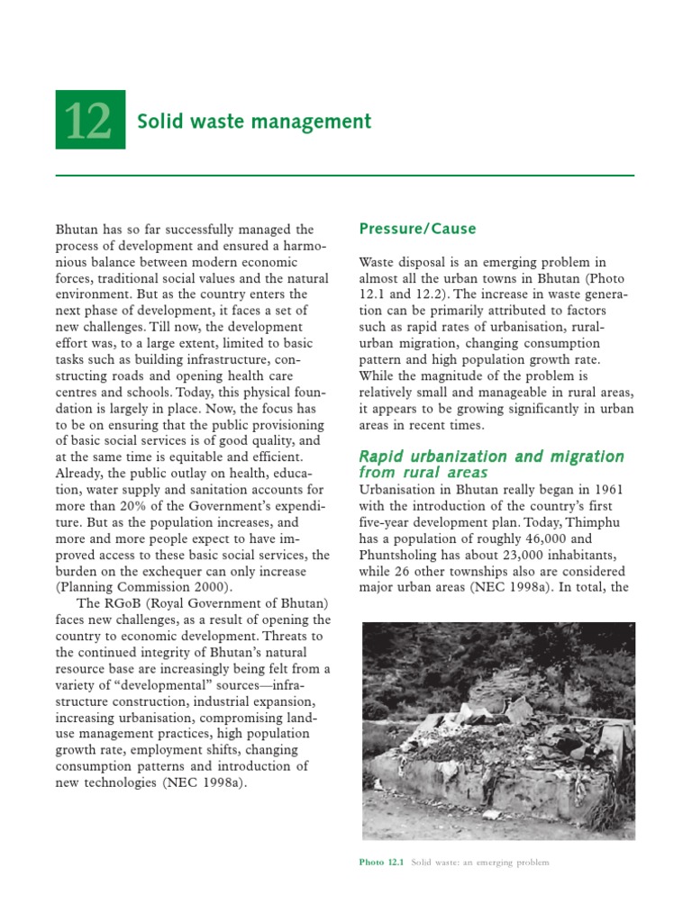 Bhutan Solid Waste Management | Waste Management | Municipal Solid Waste