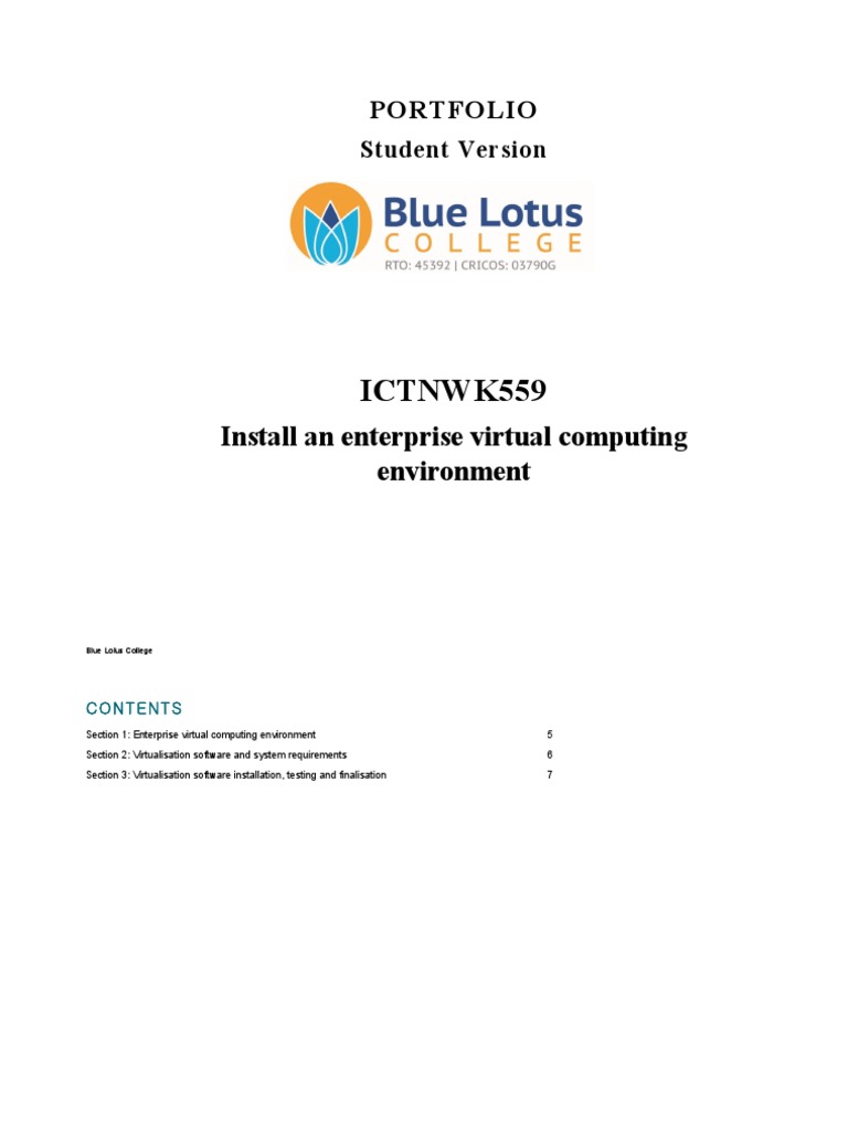 ICTNWK559 Project Portfolio by Ajaya Pandit | PDF | Virtualization | Virtual Machine