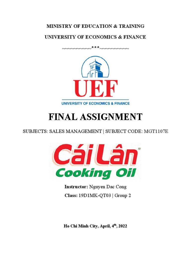 FINAL REPORT - SALES MANAGEMEnt | PDF | Sales | Marketing