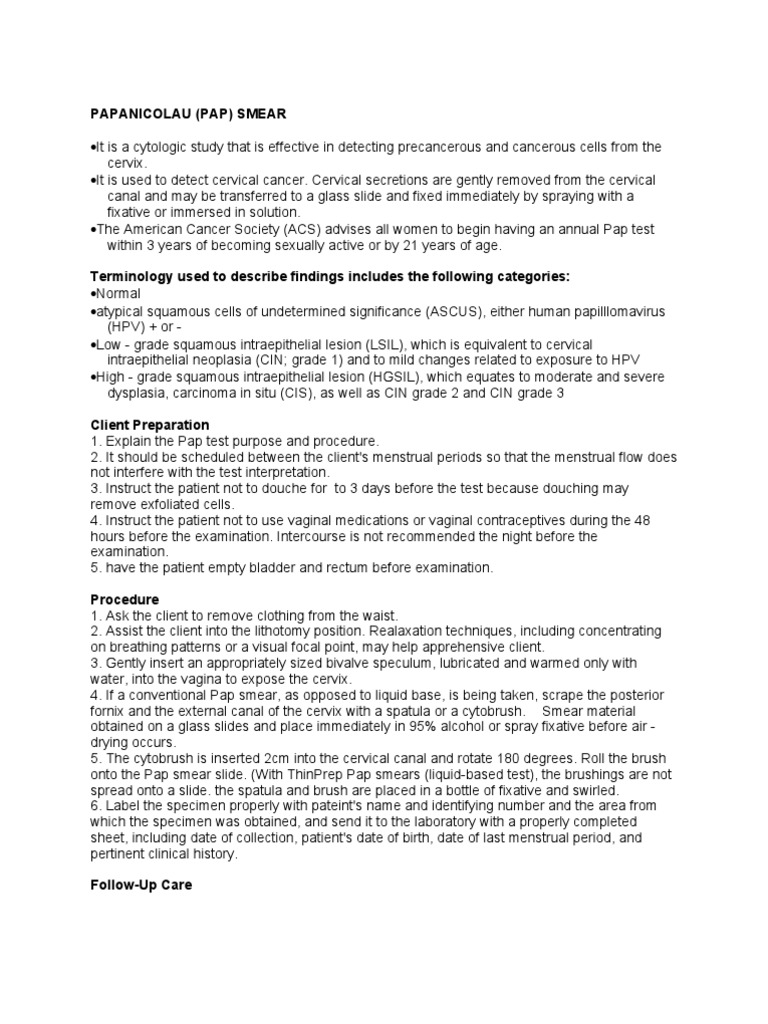 Pap Smear | PDF | Cervical Cancer | Neoplasms