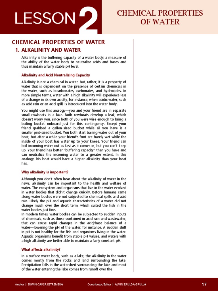 04 Module 2 Lesson 2 Chemical Properties of Water | PDF | Ph | Water