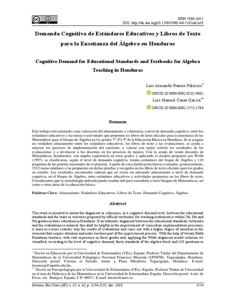 Demanda Cognitiva Educativa | PDF | Método de enseñanza | Pensamiento
