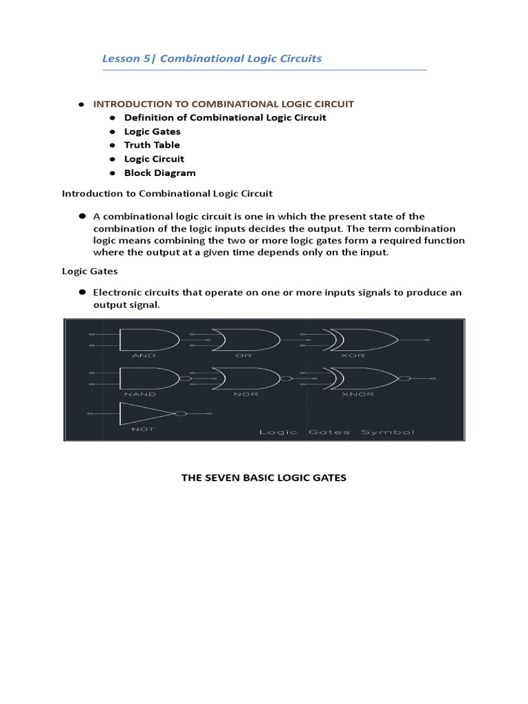 Group 1 - Combinational Logic Circuit | PDF | Logic Gate | Binary Coded Decimal