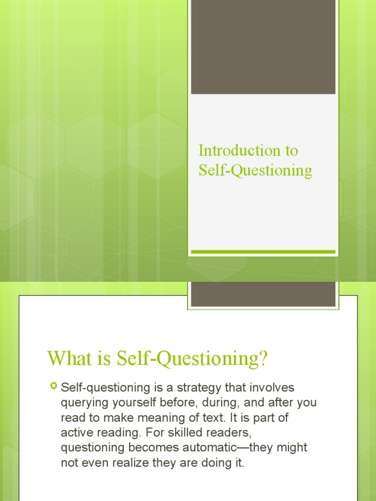 Introduction To Self-Questioning | PDF