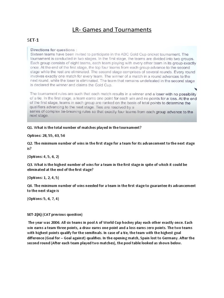 LR - Games and Tournaments | PDF | Tennis People | Sports