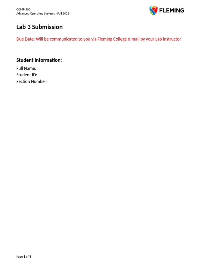 Lab 3 Submission: Student Information | PDF | Operating System | Computer File