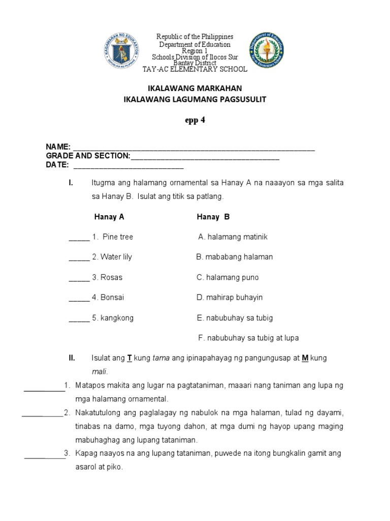 ST - Epp 4 - Q2 | PDF