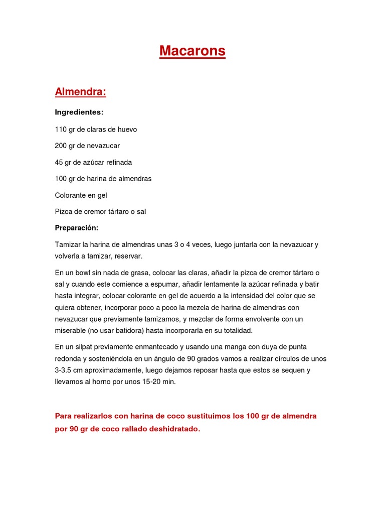 Macarons Guia | PDF | Crema | Chocolate