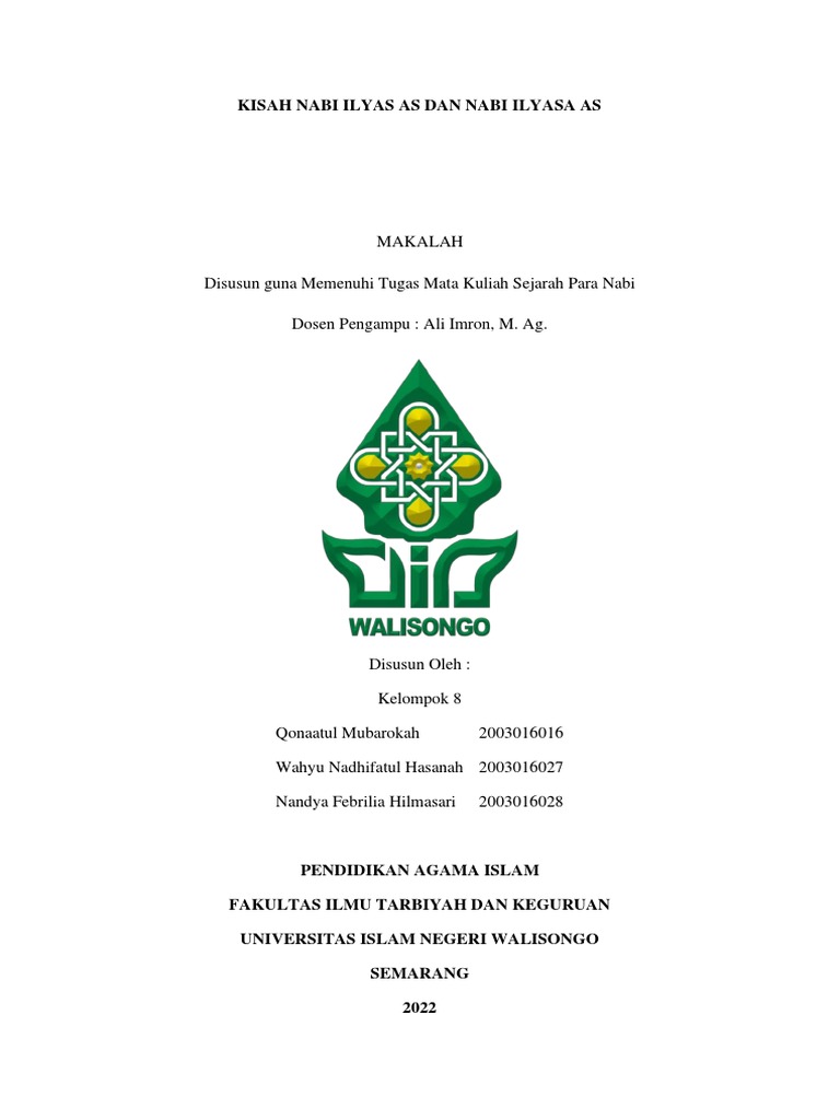 Kisah Nabi Ilyas As Dan Nabi Ilyasa As | PDF
