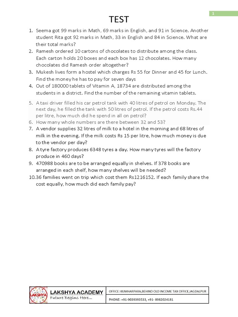 Chapter 2 Test | PDF