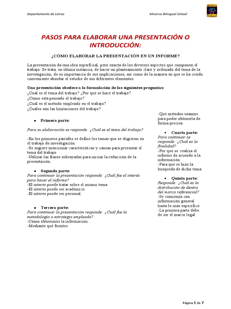 Pasos para Elaborar Un Informe | PDF | Información | Marco conceptual Pasos para Elaborar Un Informe | PDF | Información | Marco conceptual