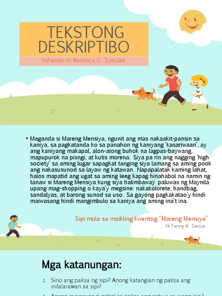 Tekstong Deskriptibo | PDF