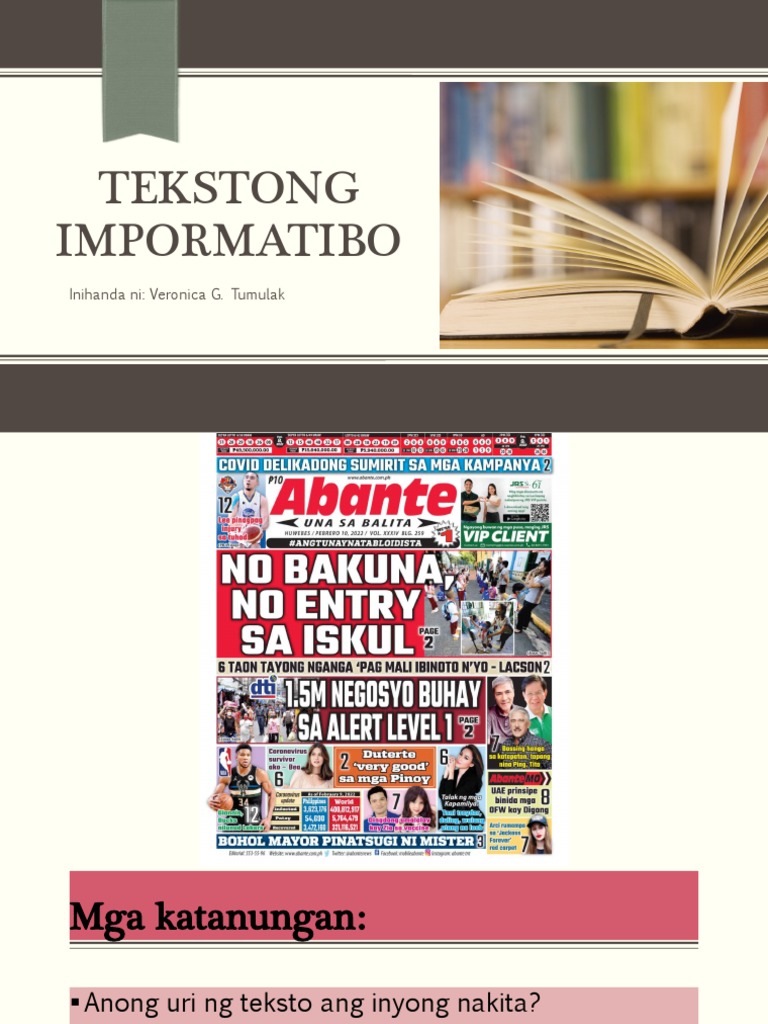 Tekstong Impormatibo | PDF