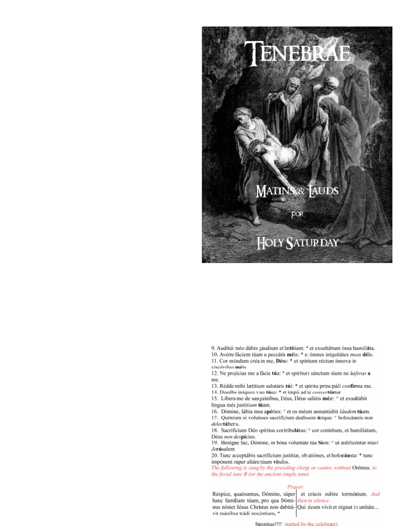 Tenebrae III (Holy Saturday) | PDF | Catholic Liturgy | Prayer
