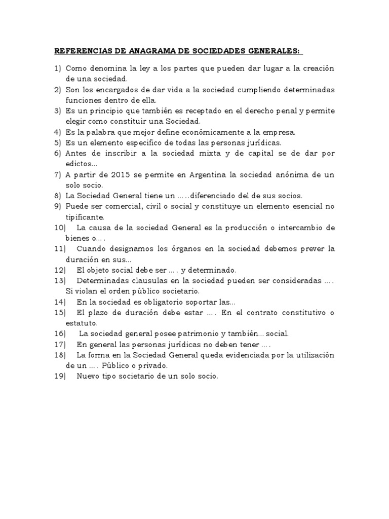 Anagrama de Sociedades | PDF