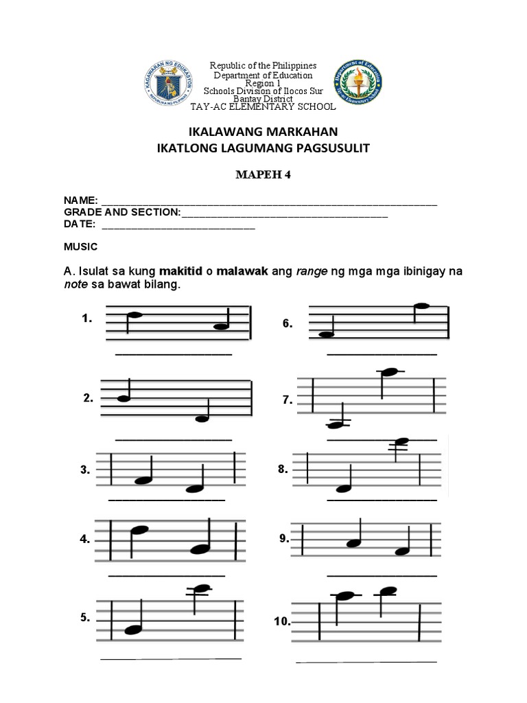 ST - MAPEH 4 - Q2 w3 | PDF