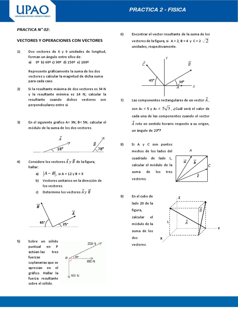 Vectores y Operaciones Con Vectores | PDF | Vector Euclidiano | Mecánica