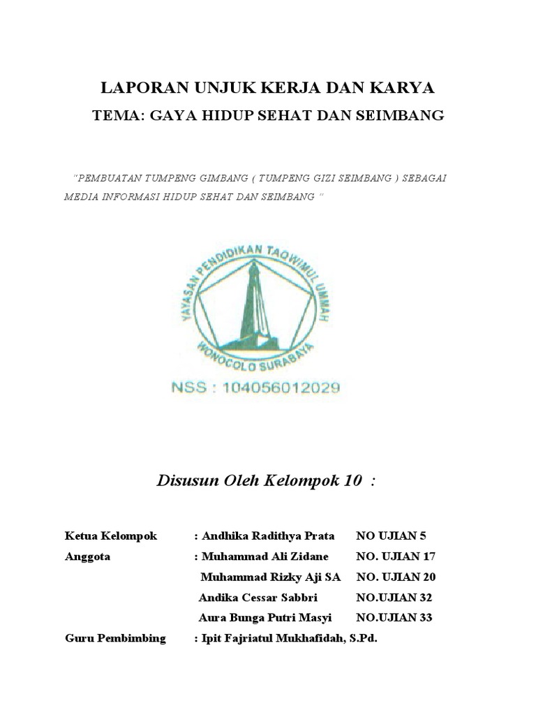 Laporan UKK Kelompok 10 SD Taquma Surabaya Ipit | PDF | Gaya Hidup