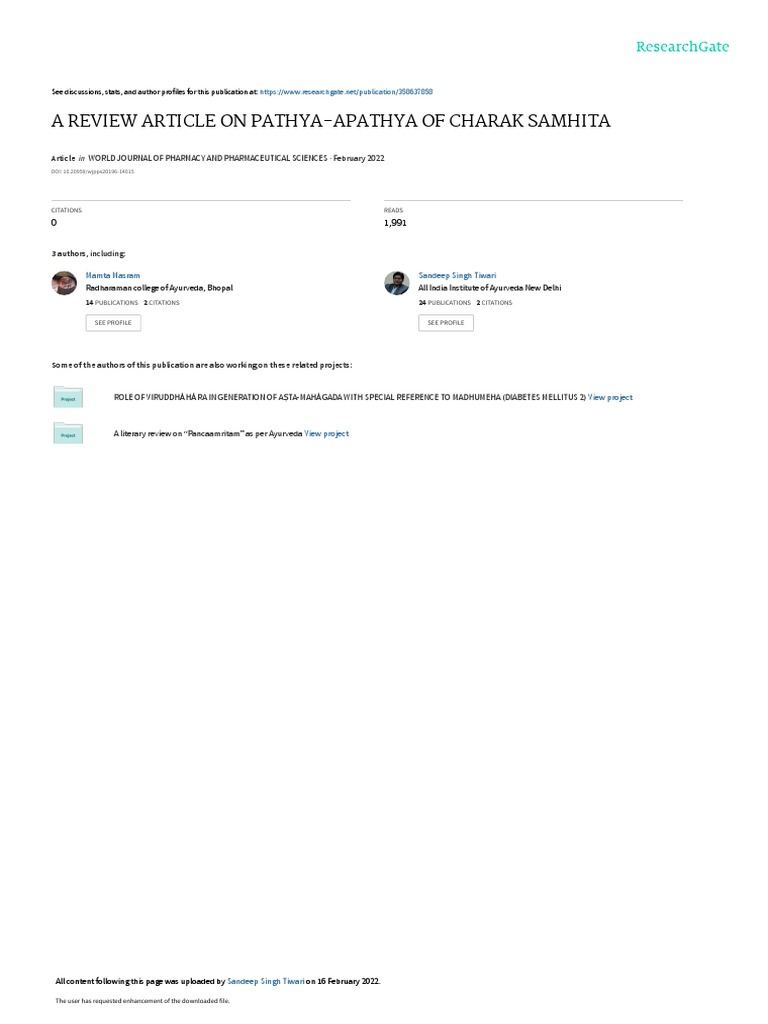 15 Pathya Apathya | PDF | Ayurveda | Foods